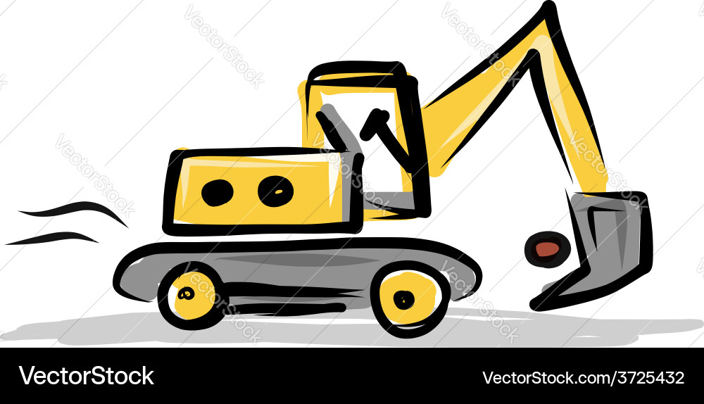 Tracked excavator construction equipment for your Vector Image