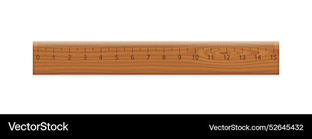 Wooden ruler with centimeter scale Royalty Free Vector Image