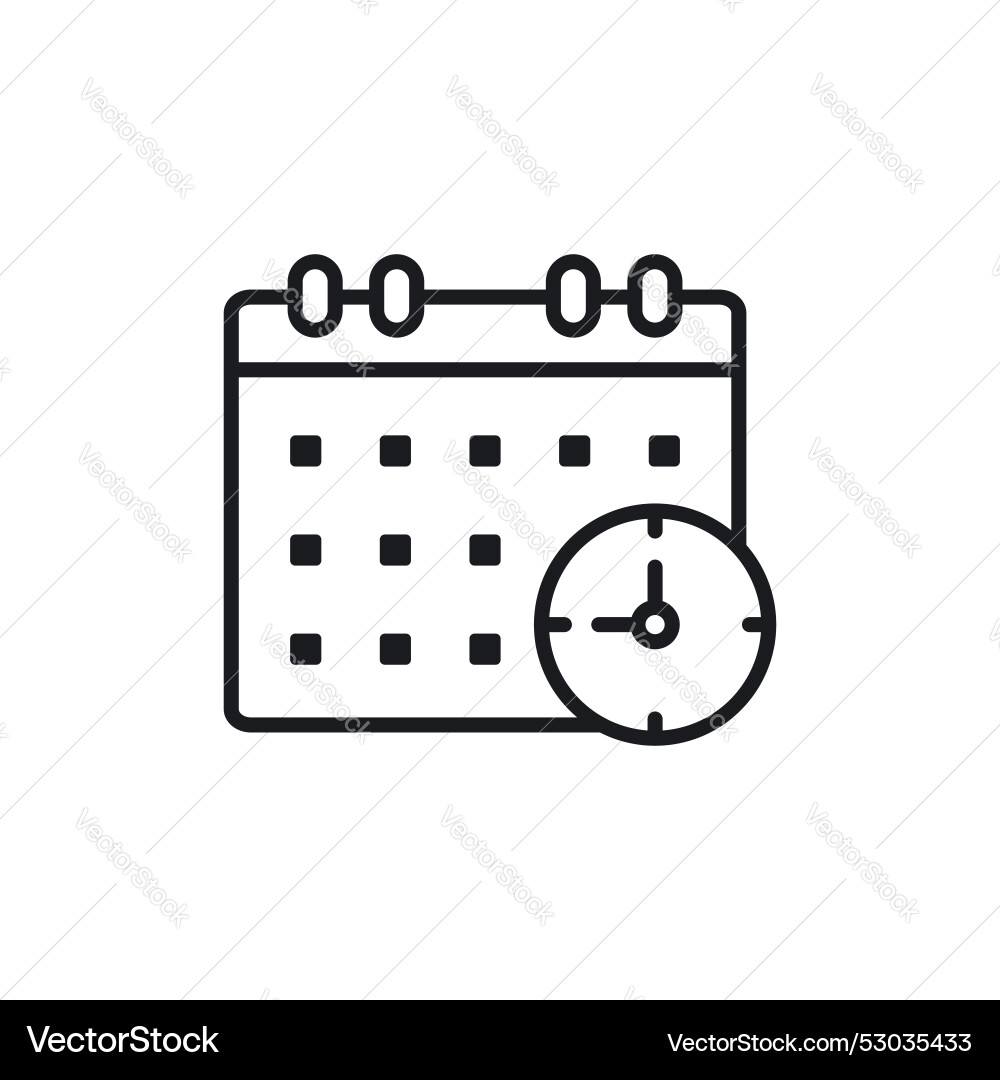 Calendar clock icon set appointment date reminder Vector Image