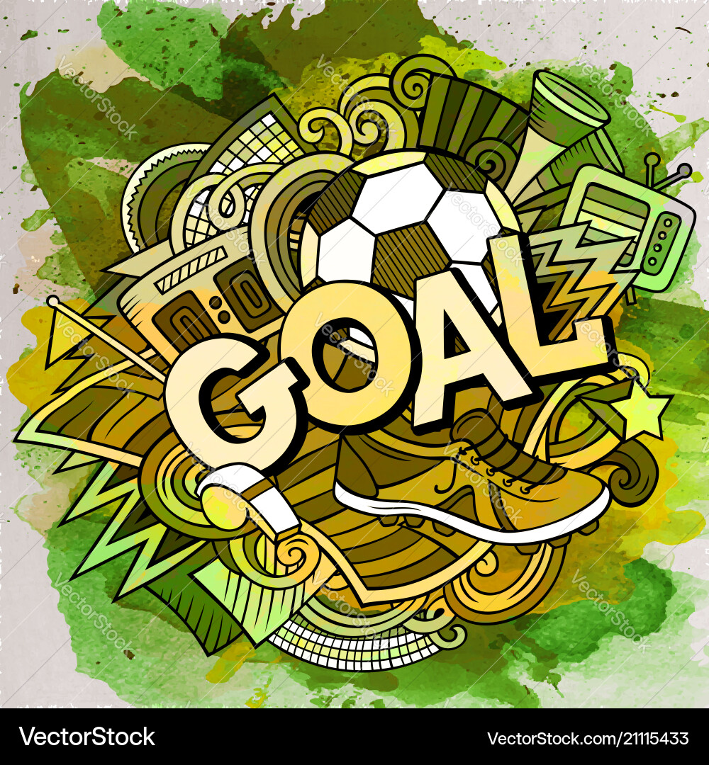 Colorful Soccer Doodles Royalty Free Vector Image