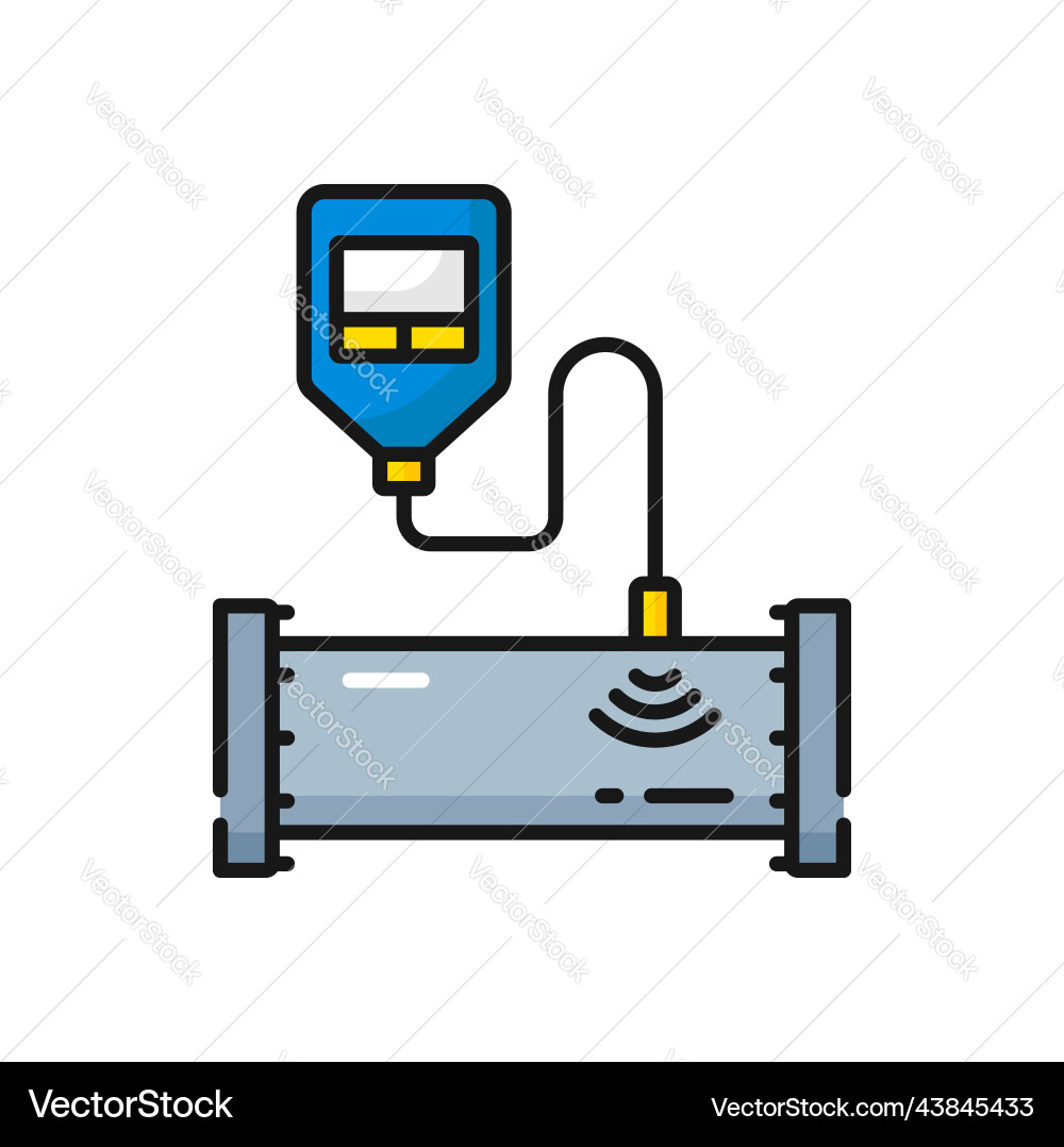 Device for measuring pressure in pipe outline icon