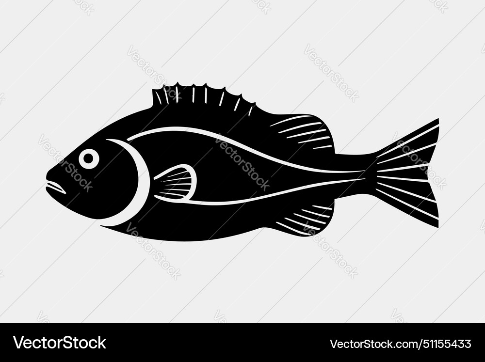 Fish silhouette Royalty Free Vector Image - VectorStock