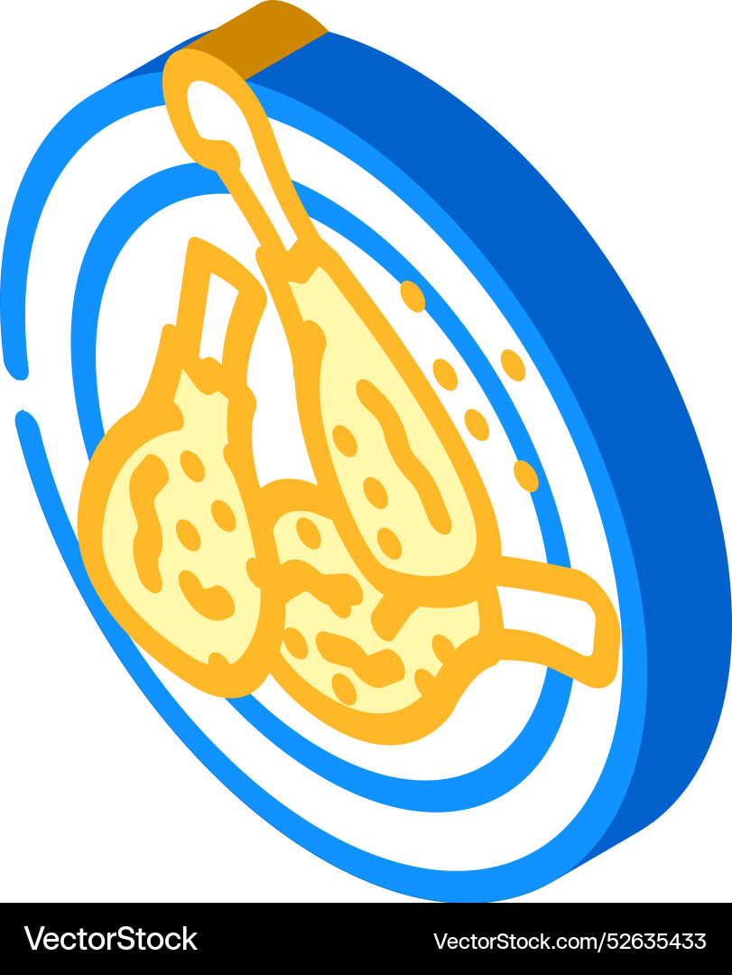 Leg chicken fried isometric icon Royalty Free Vector Image
