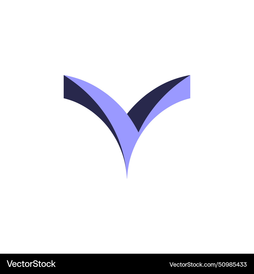 Letter v 3d logo icon Royalty Free Vector Image