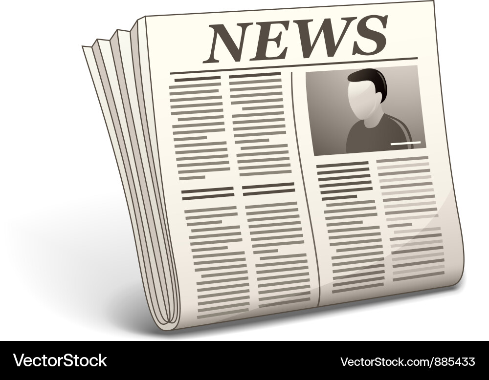 Newspaper Icon - Print Media Royalty Free Vector Image
