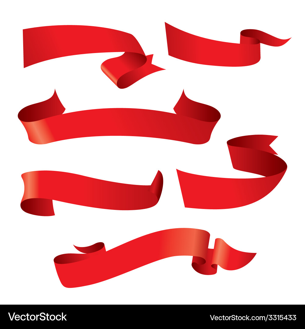 Red ribbon patterns Royalty Free Vector Image - VectorStock