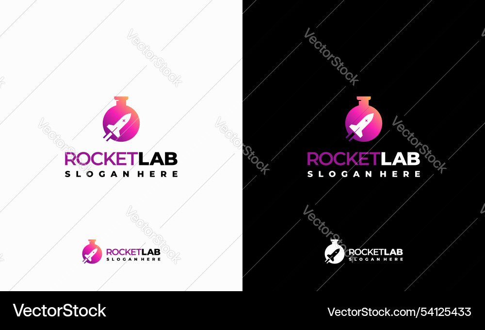 Rocket lab logo designs concept space research Vector Image