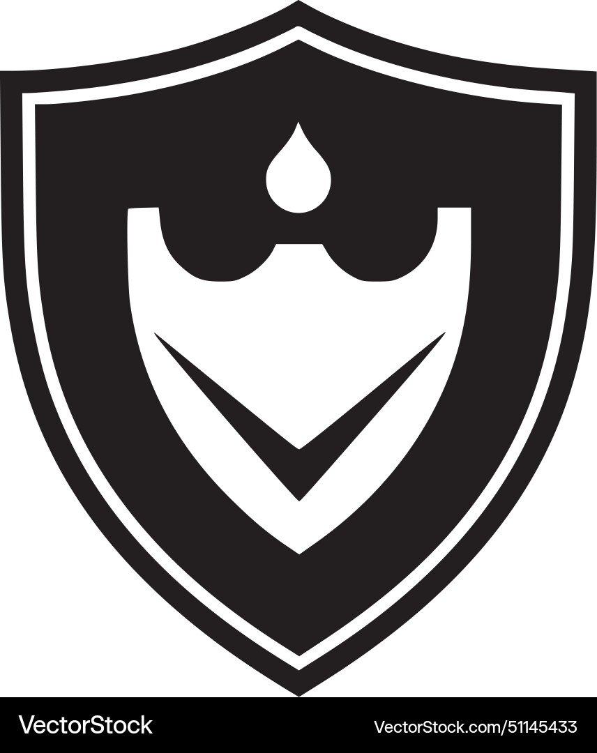 Shield - black and white isolated icon Royalty Free Vector
