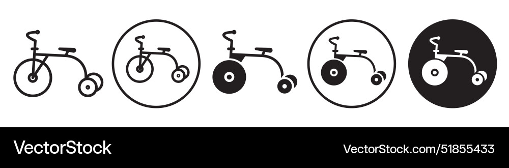 Tricycle icon set collection for web Royalty Free Vector