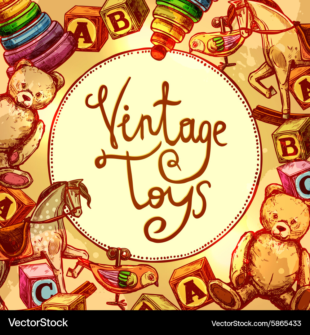 Vintage Toy Collection Royalty Free Vector Image