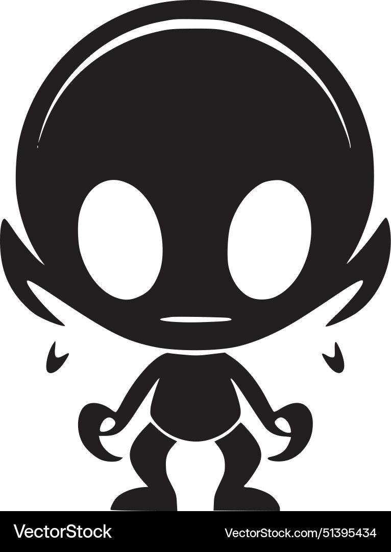 Alien - minimalist and simple silhouette Vector Image