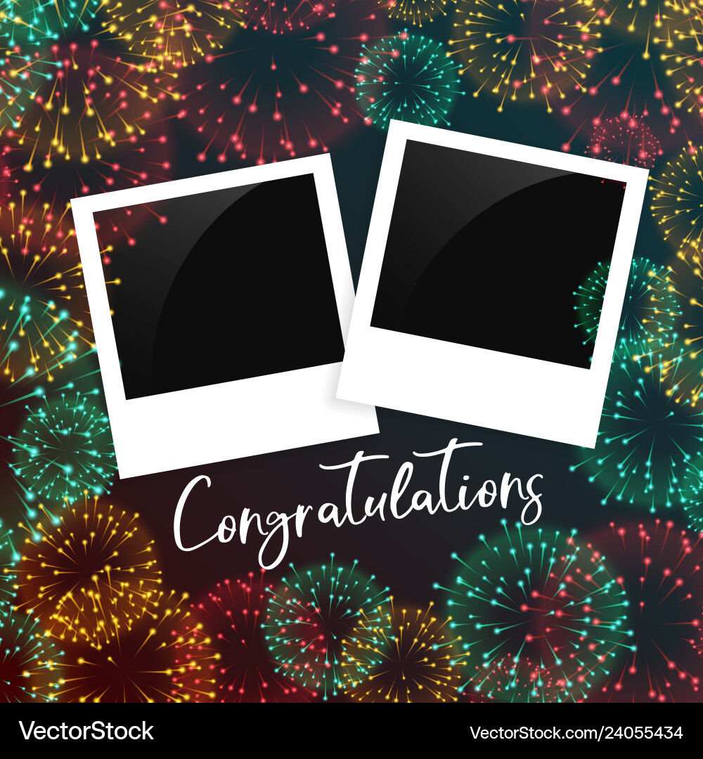 Celebration background with photo frame Royalty Free Vector