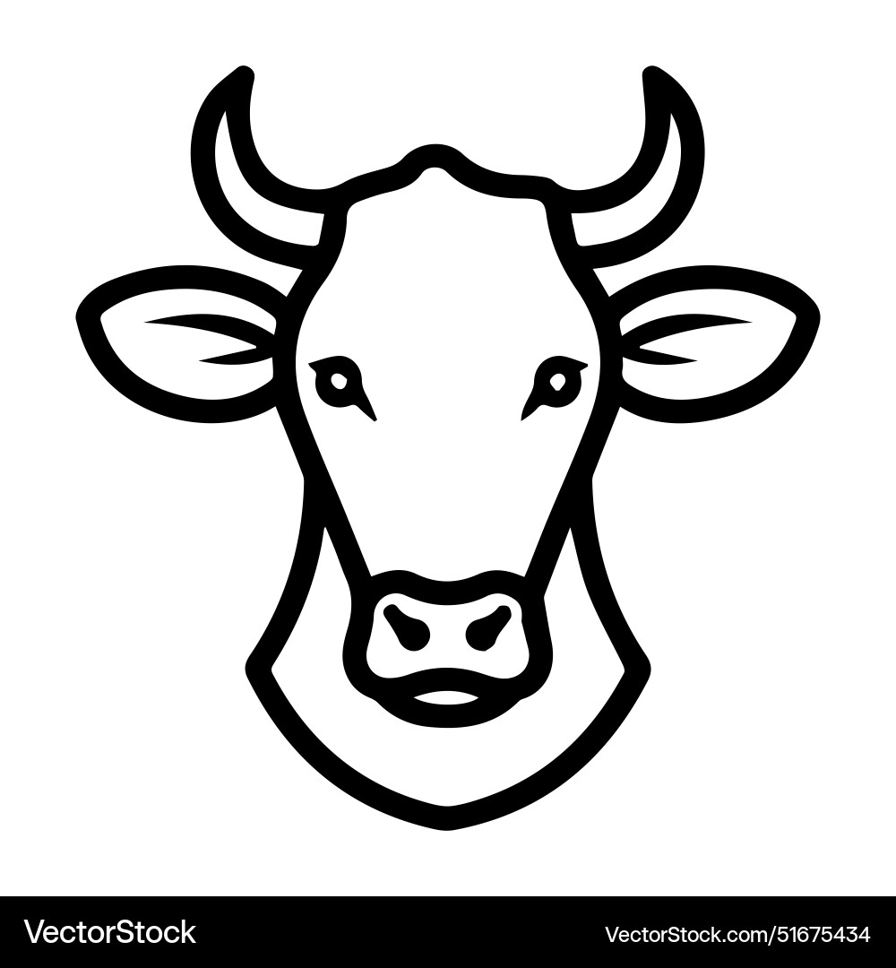 Cow logo or modern line icon art Royalty Free Vector Image