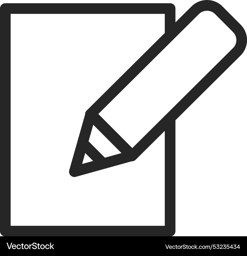 Editing line icon pencil write on paper sheet Vector Image
