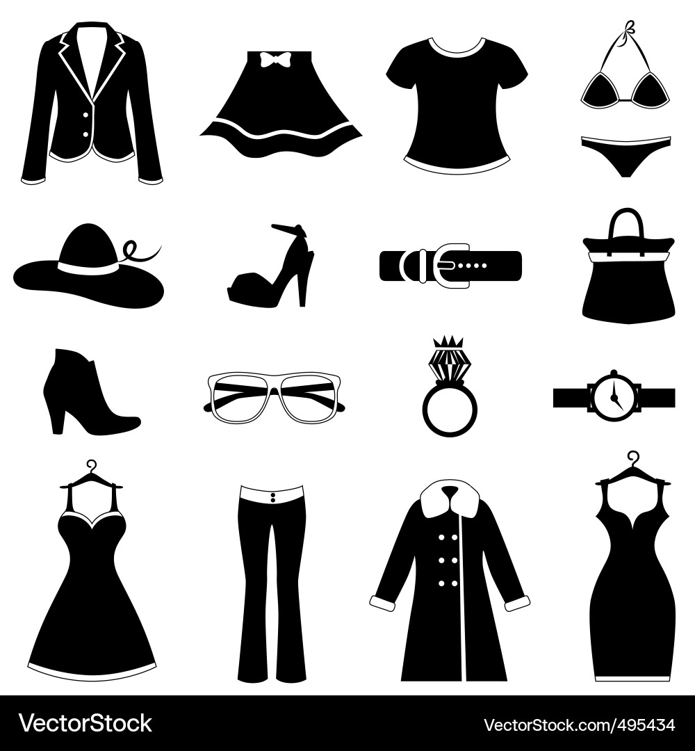 Fashion icon set Royalty Free Vector Image VectorStock
