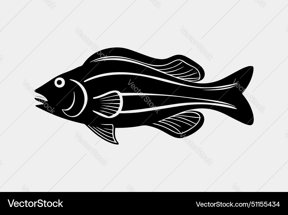 Fish silhouette Royalty Free Vector Image - VectorStock