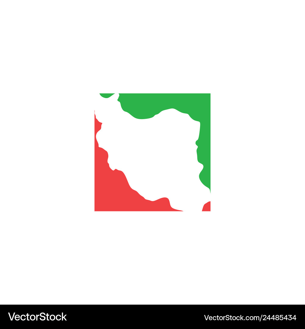 Iran map logo icon symbol element Royalty Free Vector Image