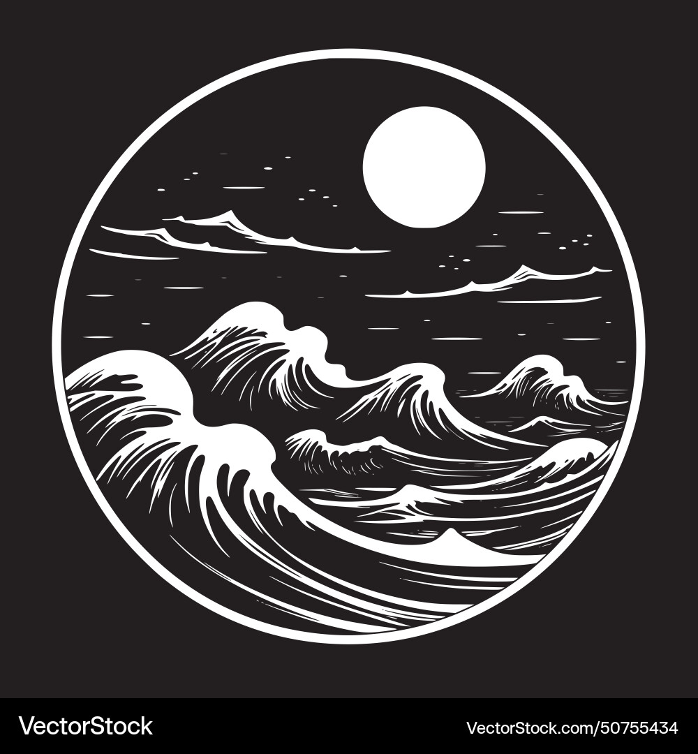 Ocean - minimalist and simple silhouette Vector Image