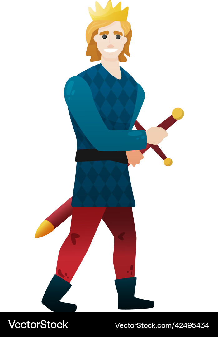 Prince knight medieval composition Royalty Free Vector Image