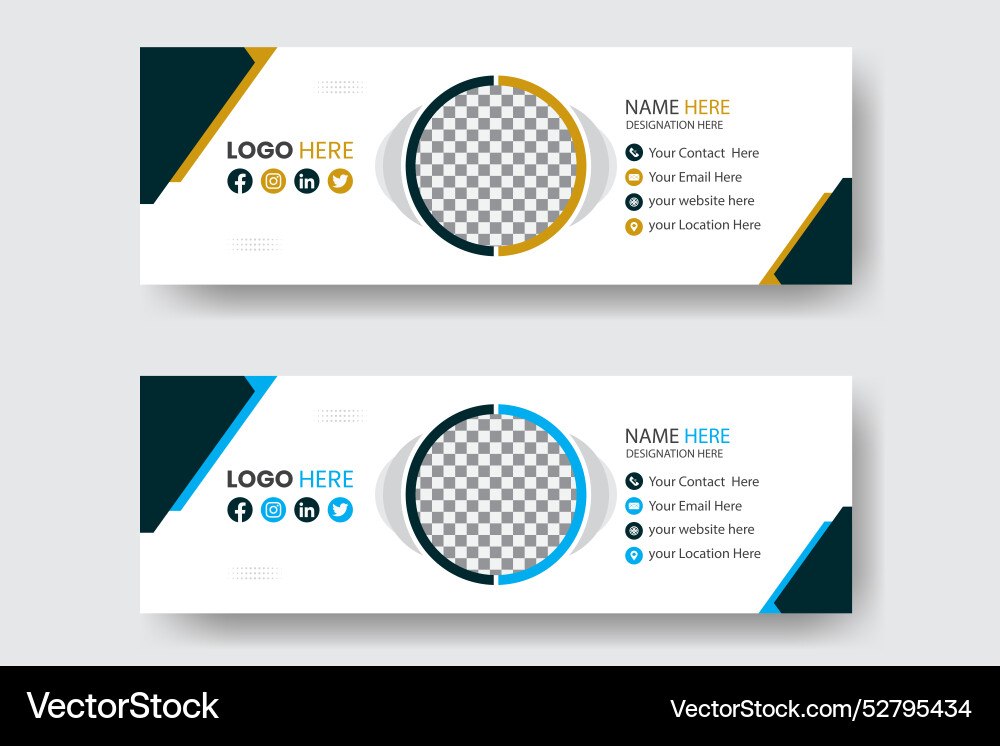 Simple clean and modern email signature design Vector Image