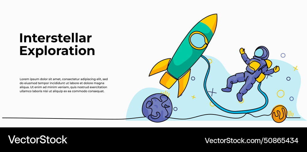 Space exploration modern flat Royalty Free Vector Image