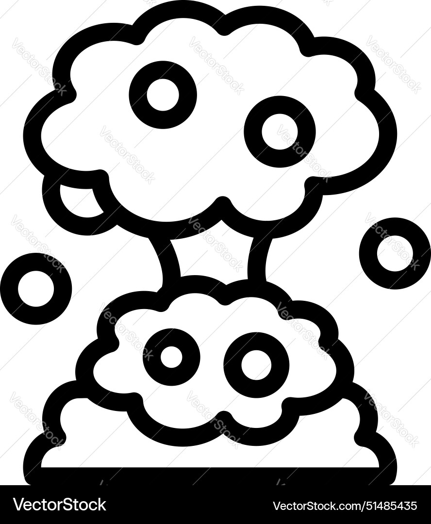 Cartoon explosion cloud line art Royalty Free Vector Image