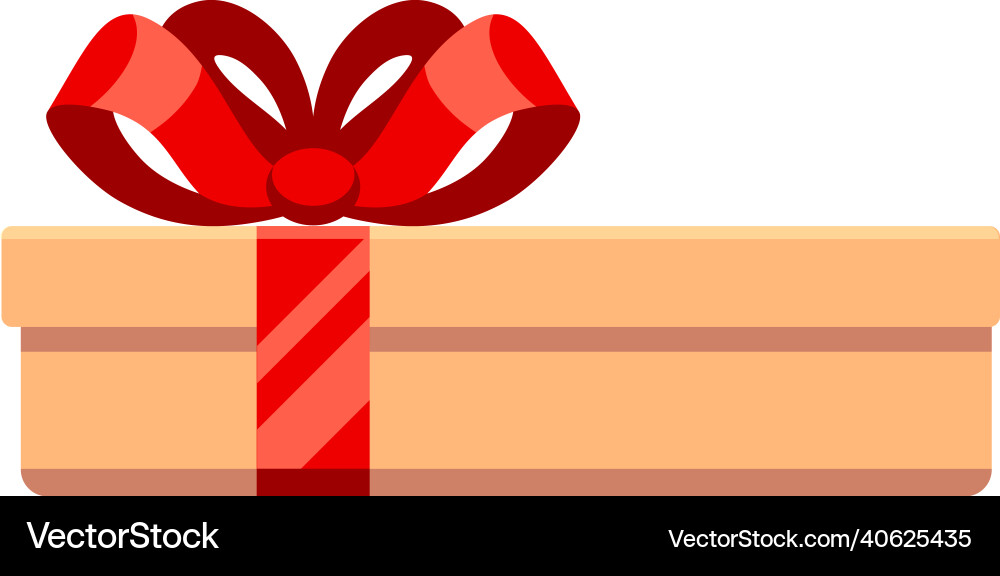 Gift box icon present tied with silk red ribbon Vector Image