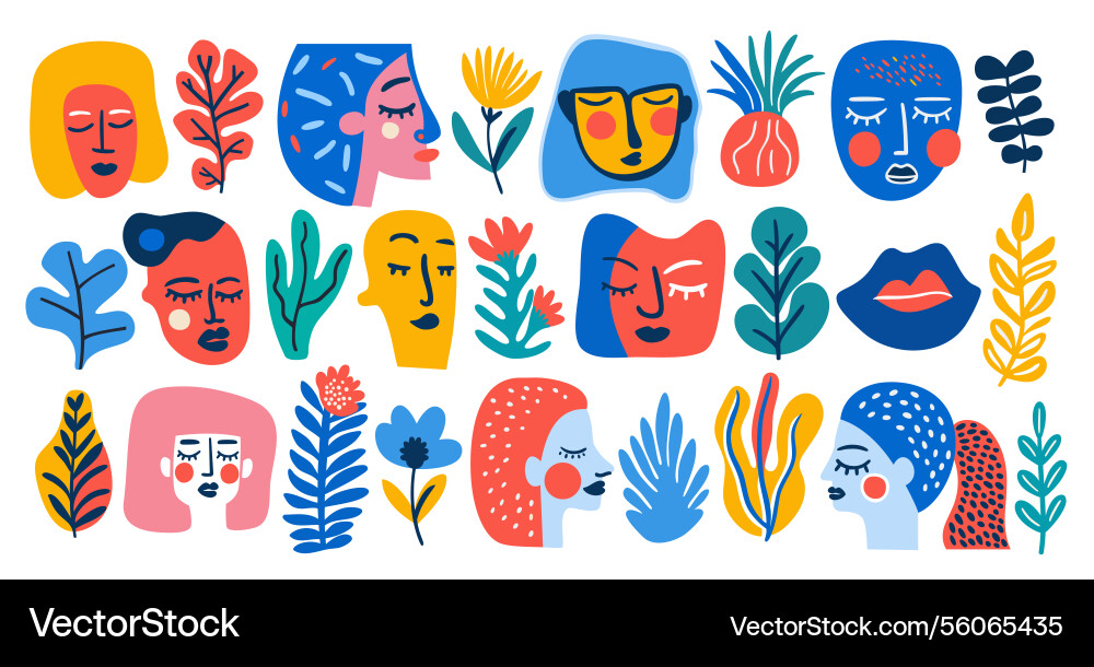 Graphic collection in matisse style Royalty Free Vector
