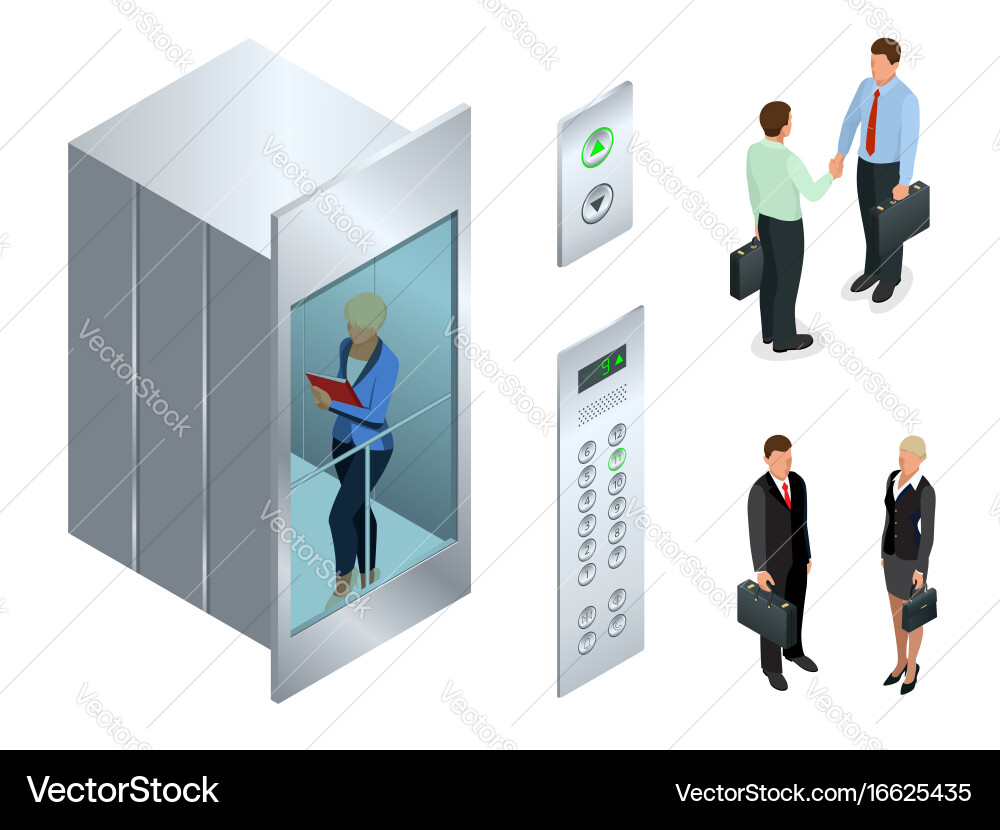 Isometric design elevator Royalty Free Vector Image