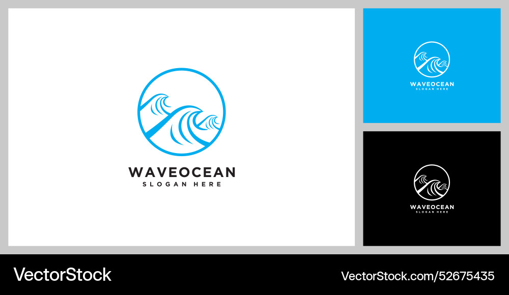 Ocean wave logo design template Royalty Free Vector Image