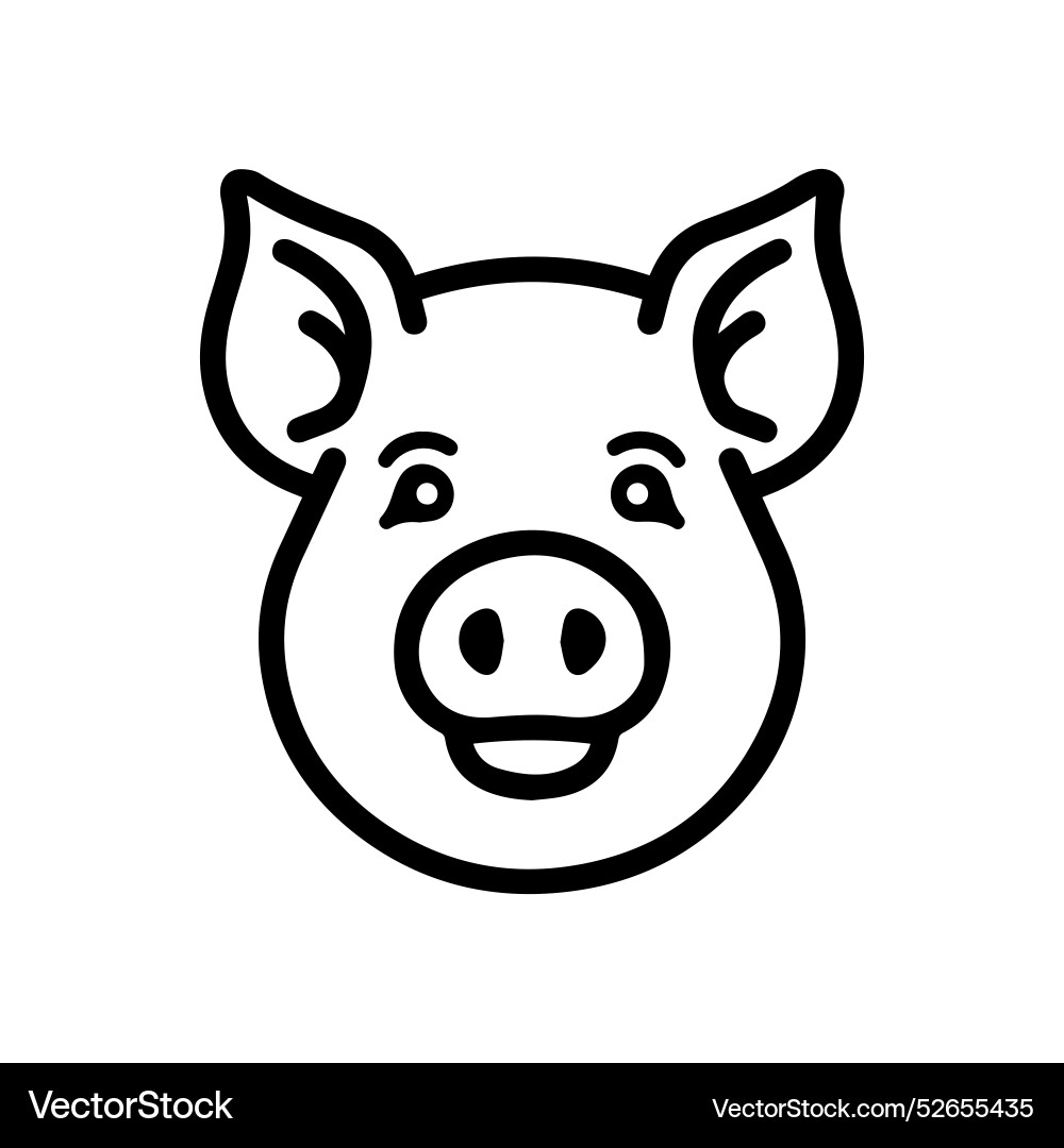 Pig icon or modern line symbol art Royalty Free Vector Image