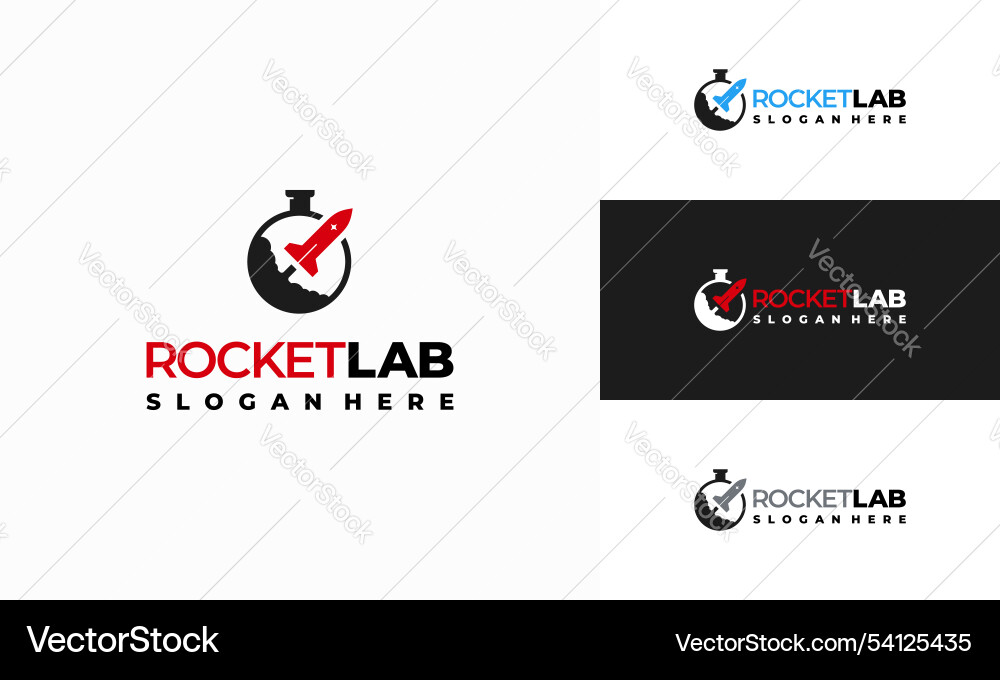 Rocket lab logo designs concept space research Vector Image