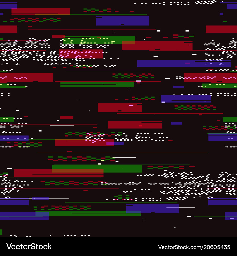 Seamless pattern with glitch distortion effect Vector Image