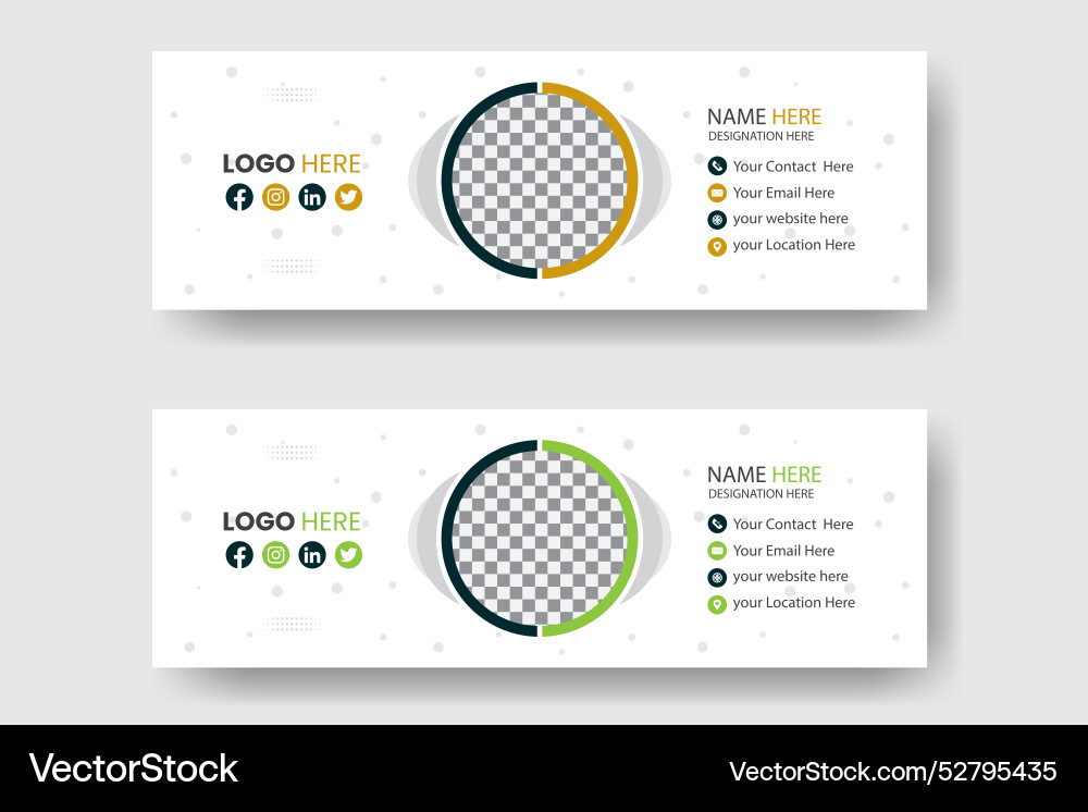 Use modern shapes a creative email signature Vector Image