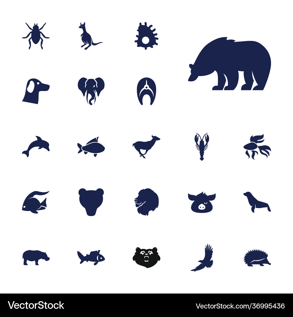 22 wildlife icons Royalty Free Vector Image - VectorStock