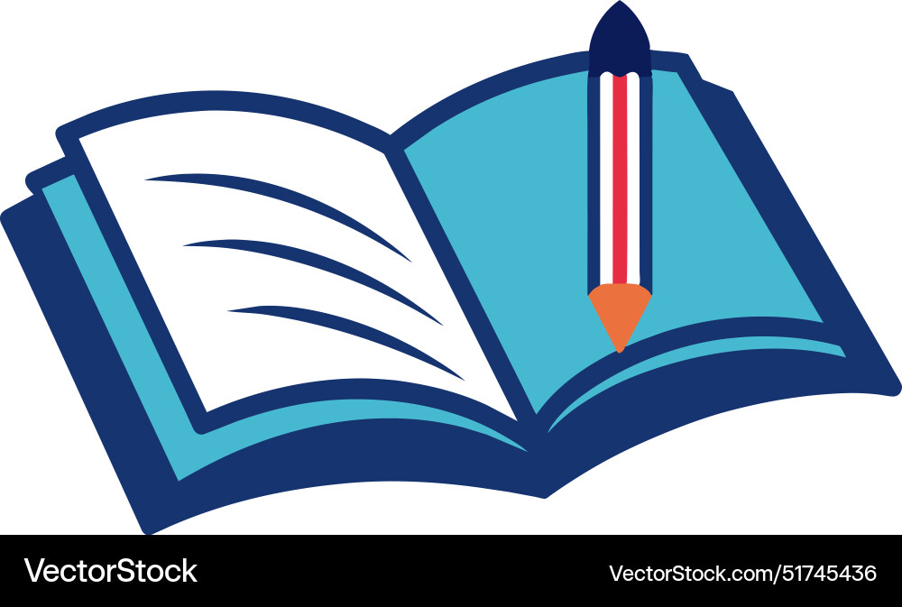 A book and an pencil art Royalty Free Vector Image