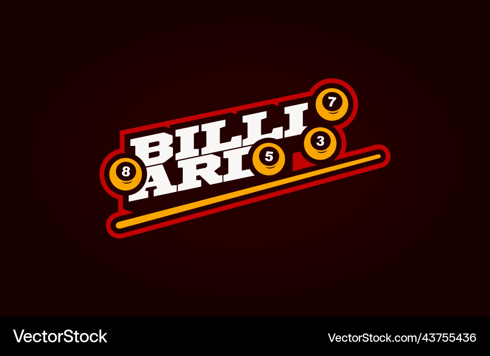 Billiard modern professional sport typography Vector Image