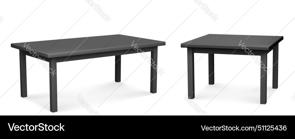 Black rectangular and square kitchen table Vector Image