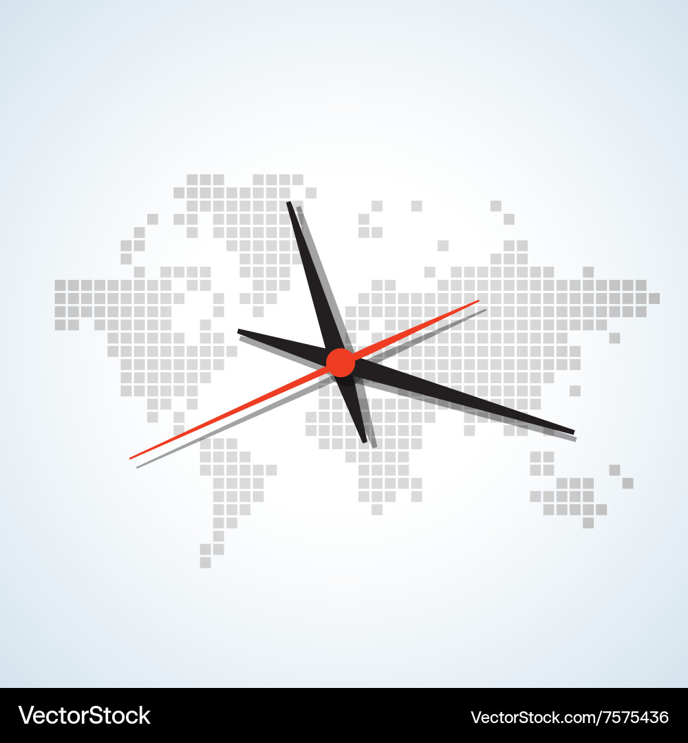 Clock map Royalty Free Vector Image - VectorStock