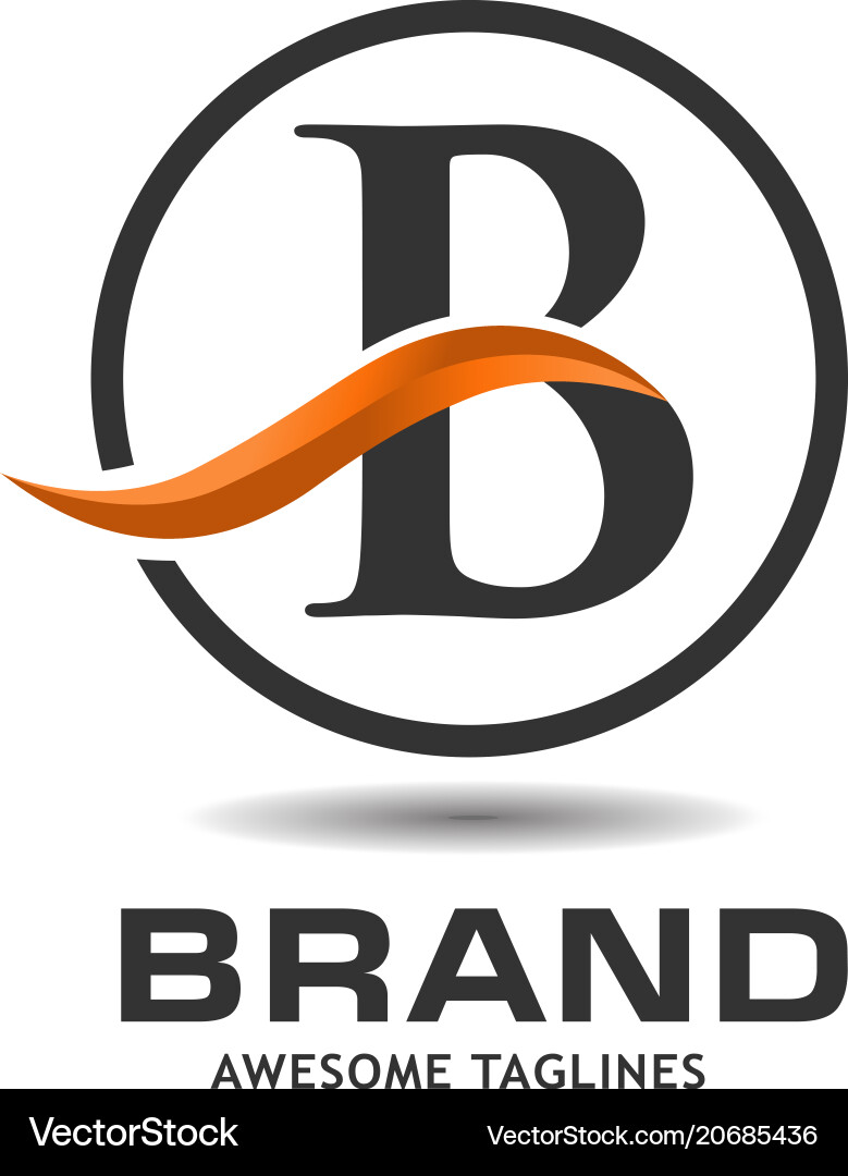 Corporate letter b swoosh logo Royalty Free Vector Image