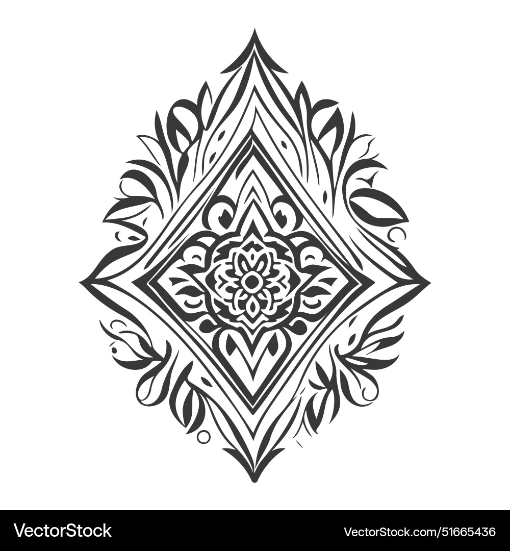 Diamond pattern ornament batik design grey Vector Image