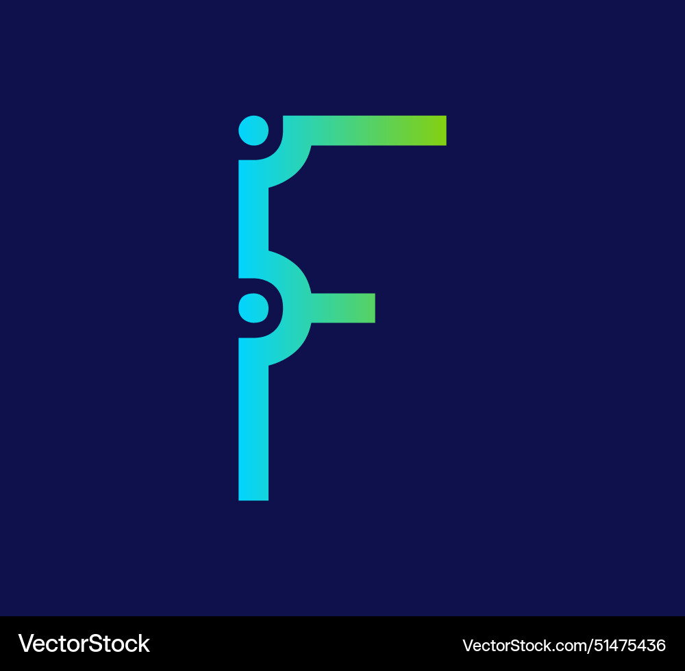F letter technology logo Royalty Free Vector Image