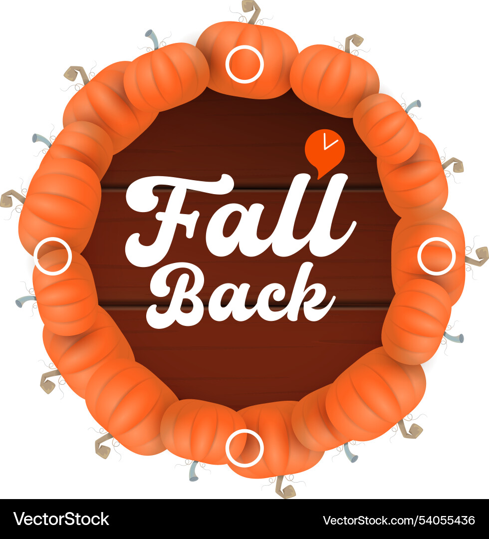 Fall back 2024 autumn daylight saving time ends Vector Image