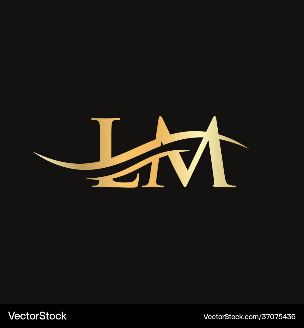 Initial linked letter lm logo design modern Vector Image