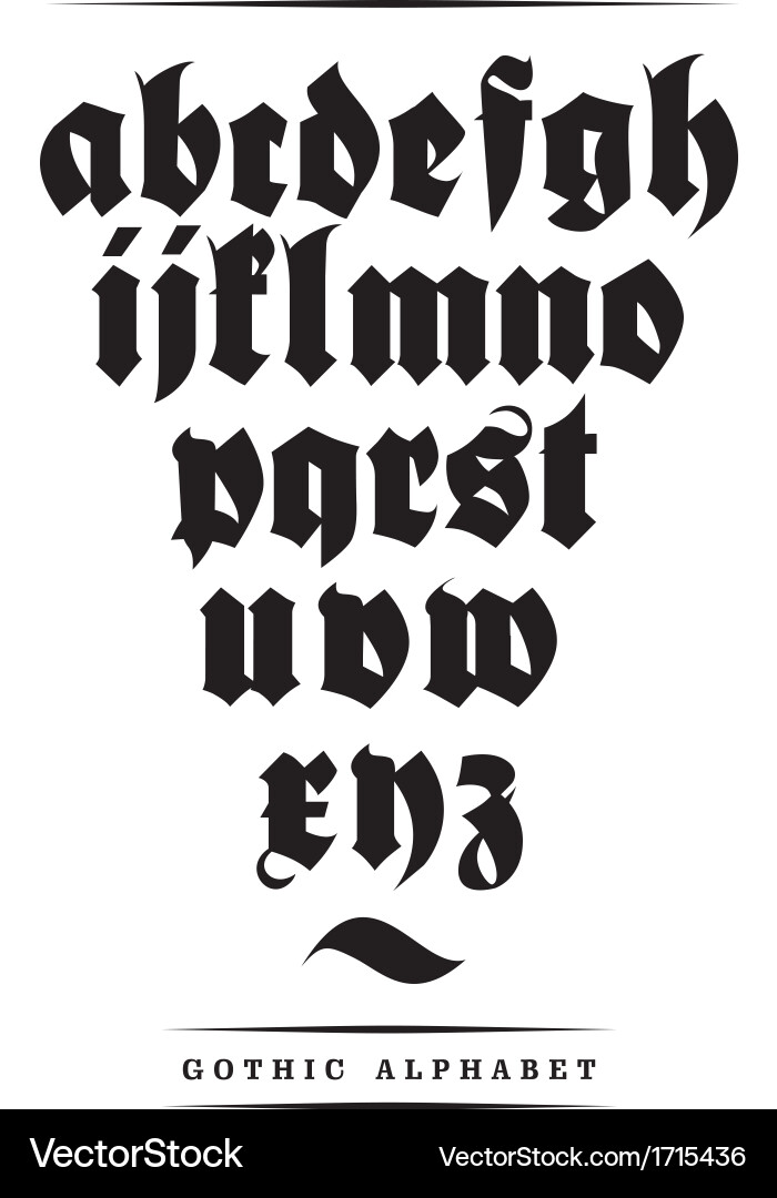 Ornate Gothic Lettering Royalty Free Vector Image