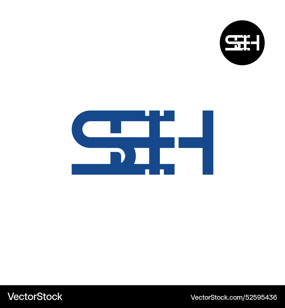 Seh logo letter monogram design Royalty Free Vector Image