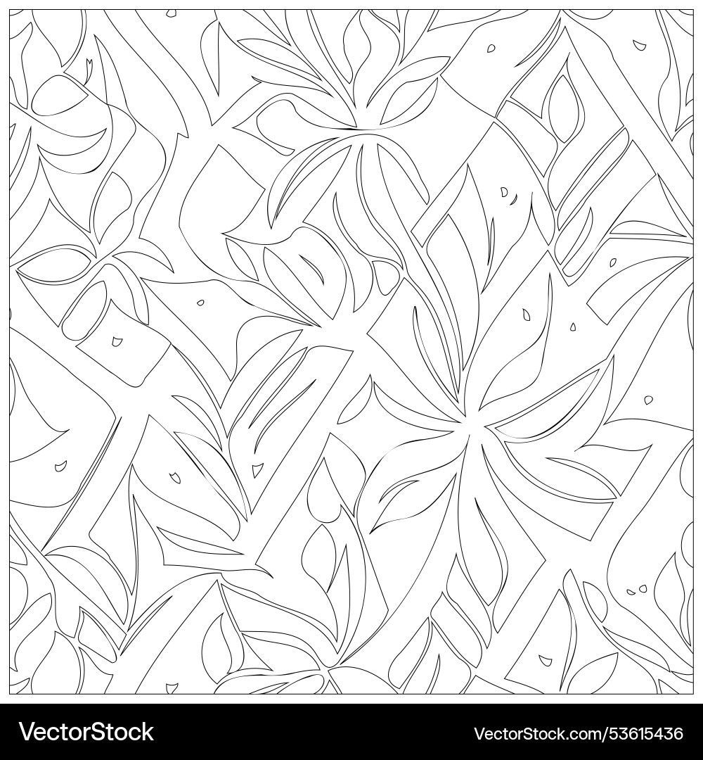 Tumpal flower pattern outline sketch Royalty Free Vector