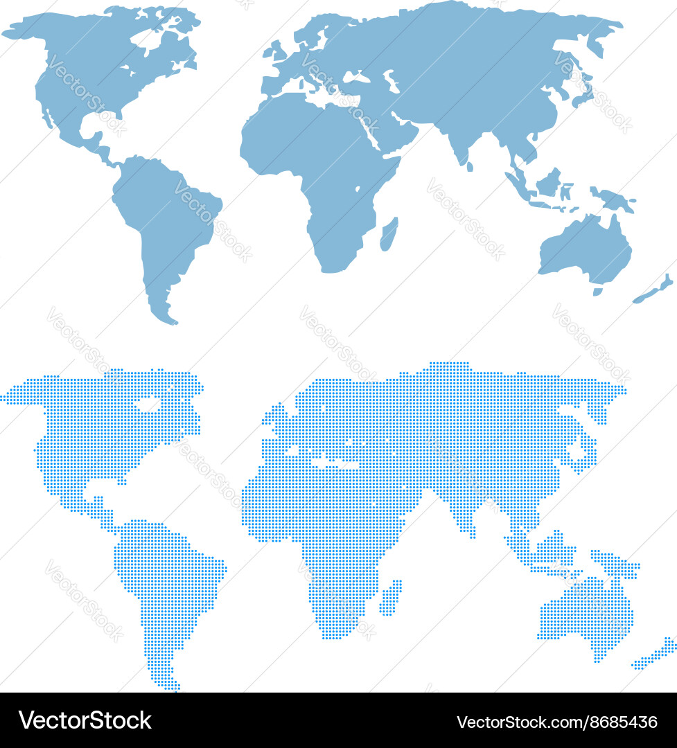 World map template Royalty Free Vector Image - VectorStock