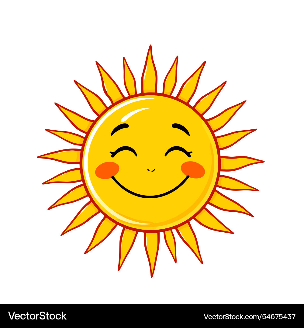 A smiling sun with smile Royalty Free Vector Image