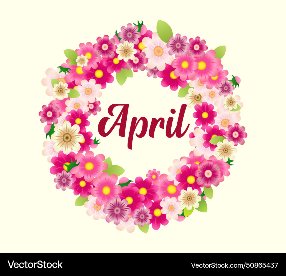 April pink branch Royalty Free Vector Image - VectorStock